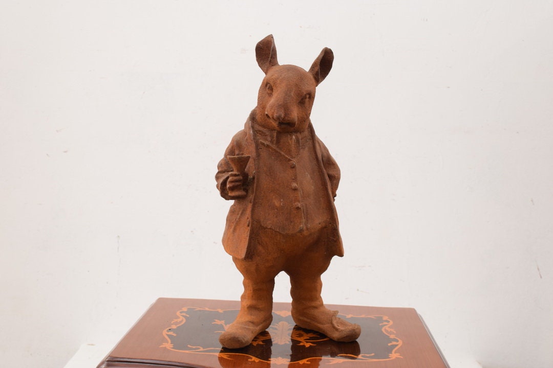 Cast Iron Rat With Drink - Rustic Cast Iron Rat - Amazing Garden Statue ...