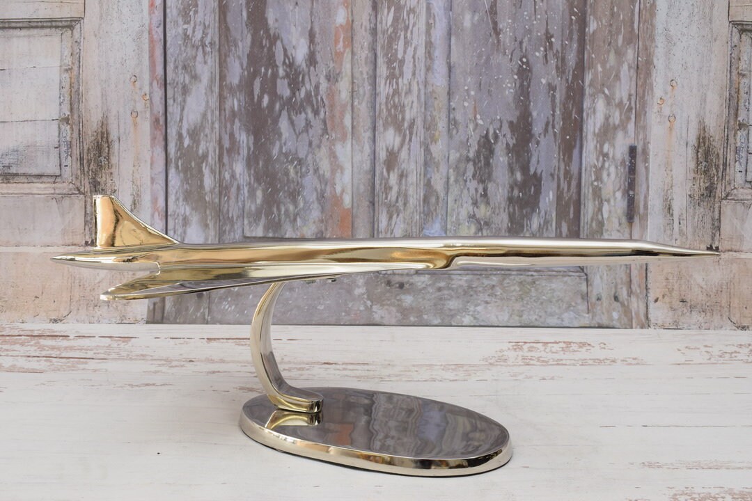 Large Aluminum Concorde Airplane Model: Silver Aircraft Decor - Etsy