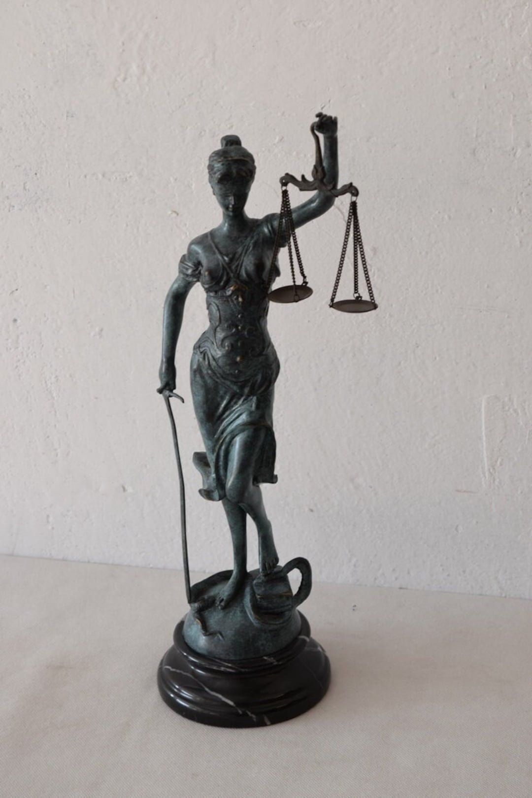 Lady Justice Bronze Sculpture Green Patina Figurine Luxury Figure Gift ...