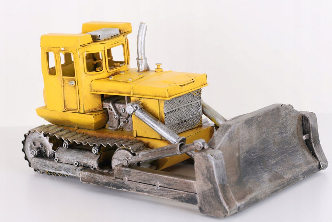 Vintage Yellow Bulldozer Metal Model: Classic Collector's Decor - Etsy