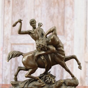 Large Bronze Sculpture Theseus Fighting the Centaur Bianor by Antoine ...