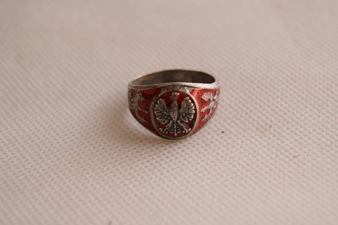 Silver Polish Patriot Ring Ring Polish Eagle Silver Ark Work Enamelled ...