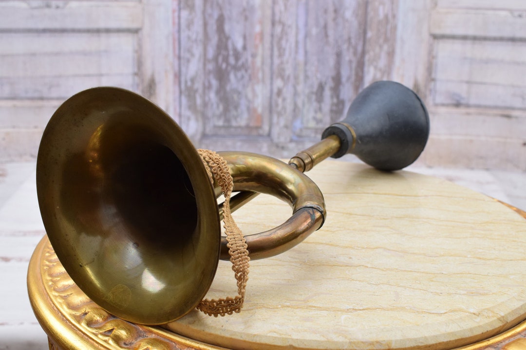 Vintage Brass Car Horn - Brass Auto Horn - Car Trumpet Horn - Home ...