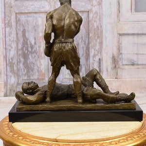 Two Fighting Boxers Bronze Sculpture on Marble Base - Sport Box ...