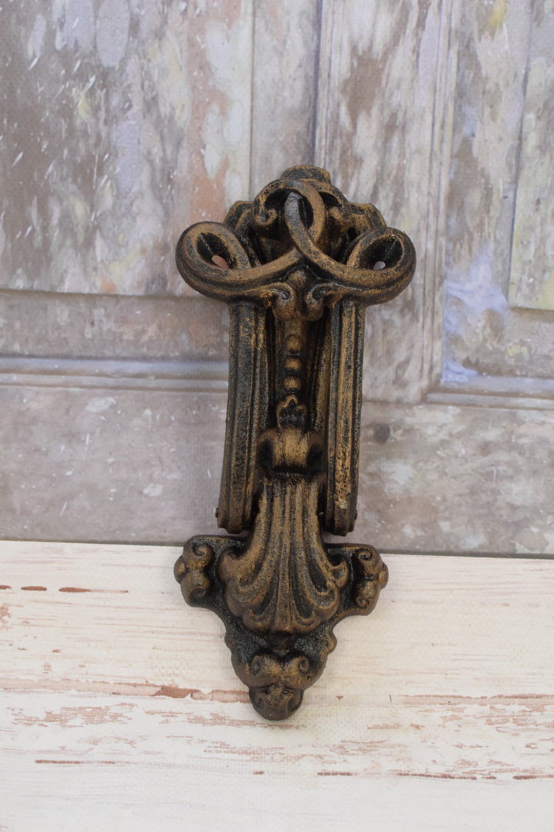 Cast Iron Door Knocker - Art Nouveau Style - Elegant Vintage Door Decor ...
