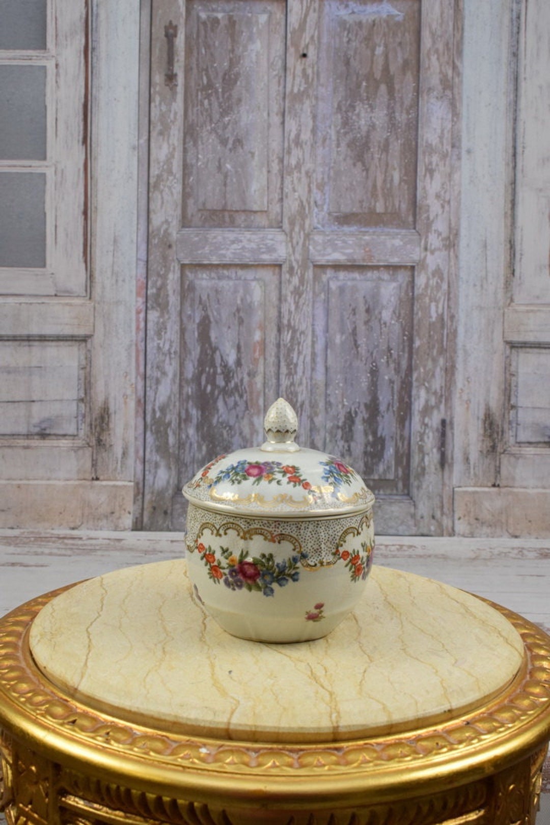 Unique Porcelain Casket Art Nouveau Gilded and Painted Porcelain Flower ...