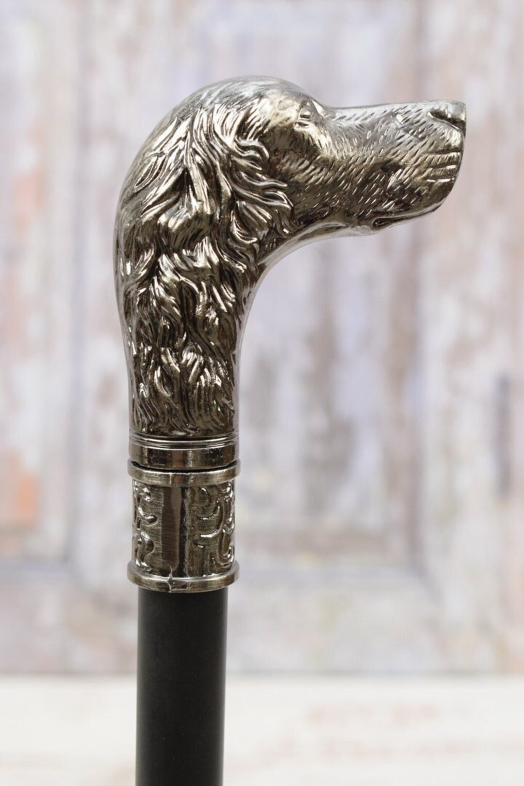 Silver Walking Stick - Head Greyhound - Gift for Grandfather Father ...
