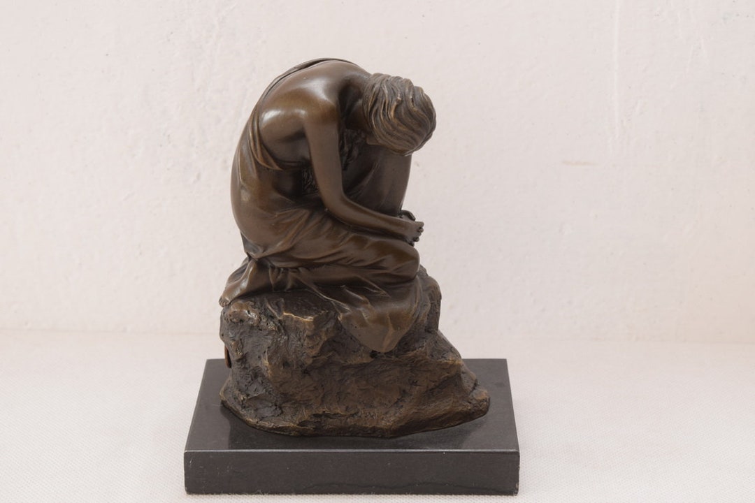 Sleeping Woman Figurine Bronze Sculpture Figure Gift Art Nouveau Idea ...