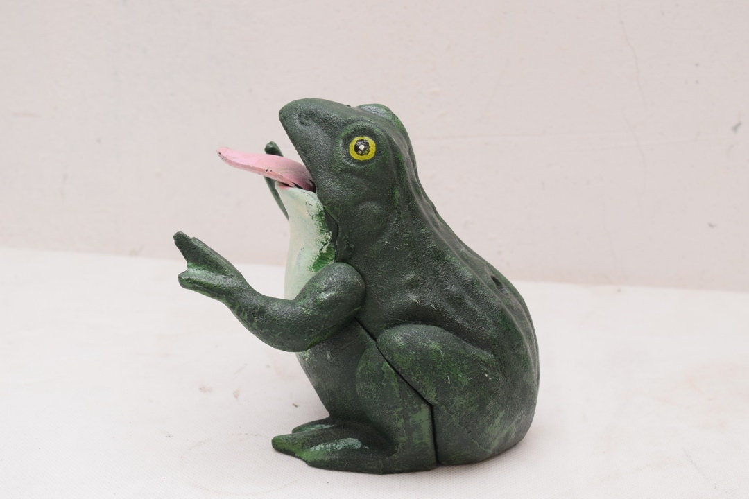Mechanical Money Box Frog Cast Iron Toy Gift Vintage Style Mechanical ...