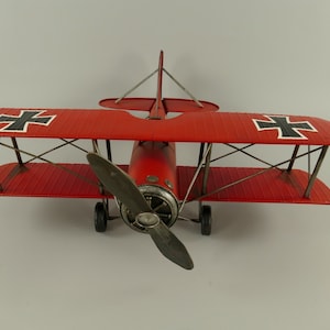 Vintage Red German Airplane Model: Classic Metal Decor - Etsy