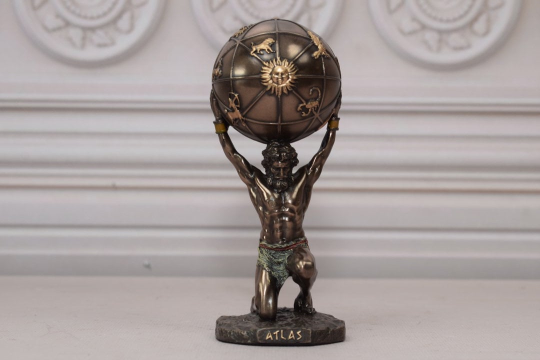Atlas Carrying the Globe - Mythological Ancient Pharinesis Atlas ...