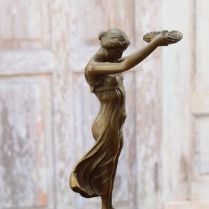 Nymph Woman With Wreath Bronze Statue - Mythological Bronze Sculpture ...
