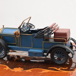 Vintage Metal Model Old Car Amazing Blue Old Antique Car Metal Model ...
