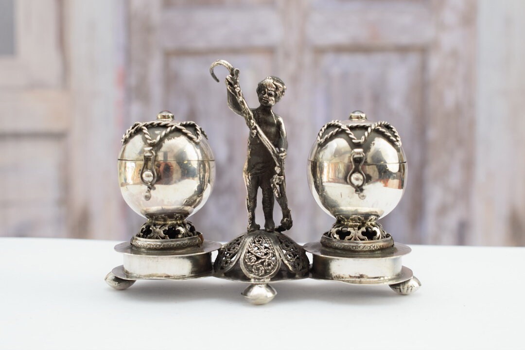 Silver Jewish Casket Collector Item Old Silver Salt and Pepper Box ...