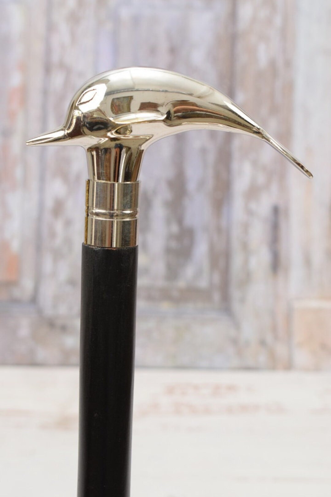 Classic Elegant Walking Stick Dolphin Aluminum and Wooden Walking Stick ...