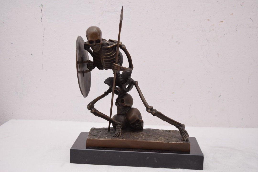 Memento Mori Bronze Sculpture Skeleton Last Goodbye Abstract Statue on ...