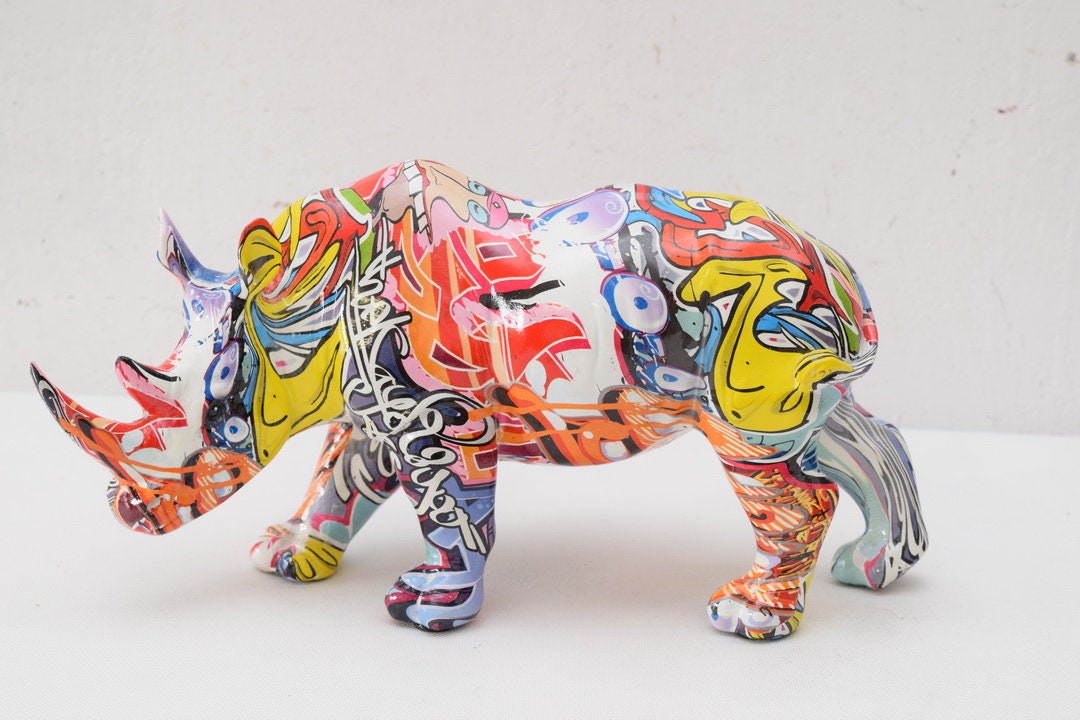 Amazing Graffiti Rhino, Colorful Rhino, Nice Detail and Beautiful ...