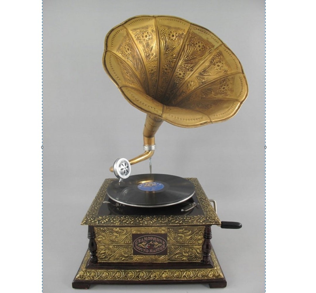 Nostalgic Gramophone - Phonograph New Working - Record Player Antique Style - Handmade ...