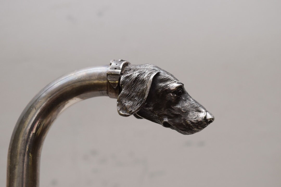 Silver Greyhound Dog - Tsarist Silver 84 Cane - Art Work - Hunter ...