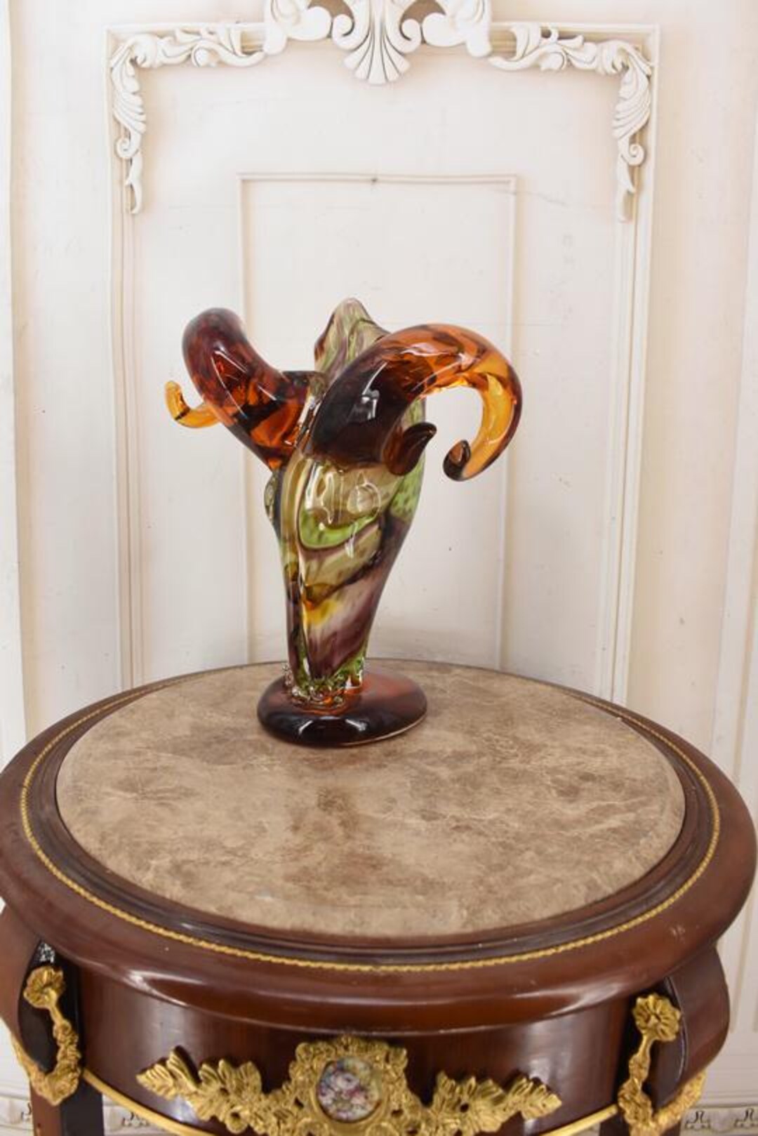 Vintage Murano Style Art Glass Ram Head Sculpture - Etsy