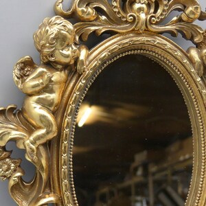 Mirror Oval Crystal Gold Angel Angels Art Deco Style Gift Idea - Etsy