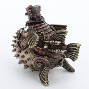 Bronze Steampunk Puffer Fish Figurine - Collectible Metal Art - Etsy