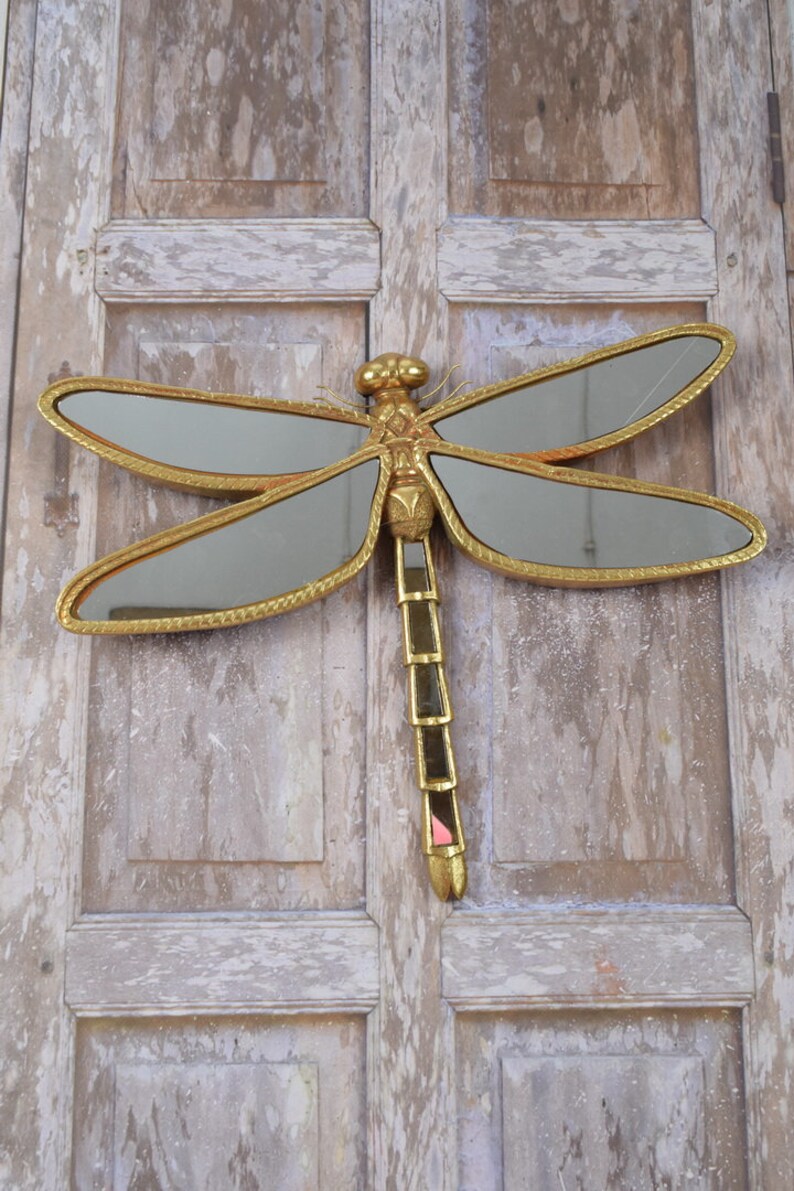 Gold Dragonfly Mirror: Art Deco Wall Decor - Etsy