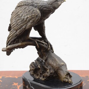 Dangerous Eagle Bronze Statue on Marble Base - Amazing Buzzard ...