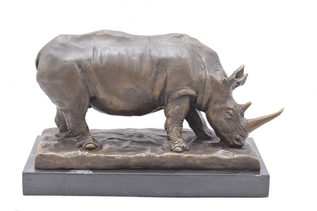 Amazing Large Rhino Rhinoceros Bronze Statue - Sculpture Rhinoceros ...