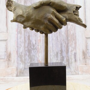 Large Two Hands Bronze Sculpture - Handshake Hands Bronze Statue - Gift ...