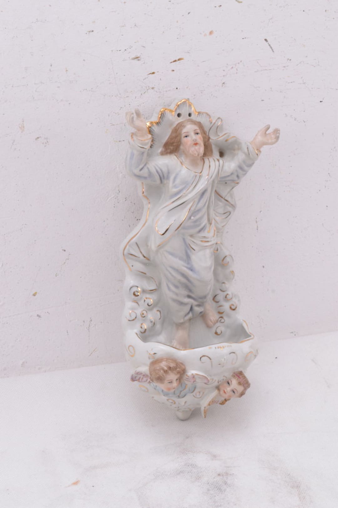 Church Stoup Porcelain - Jesus and Angel Porcelain Art Nouveau - Angels ...