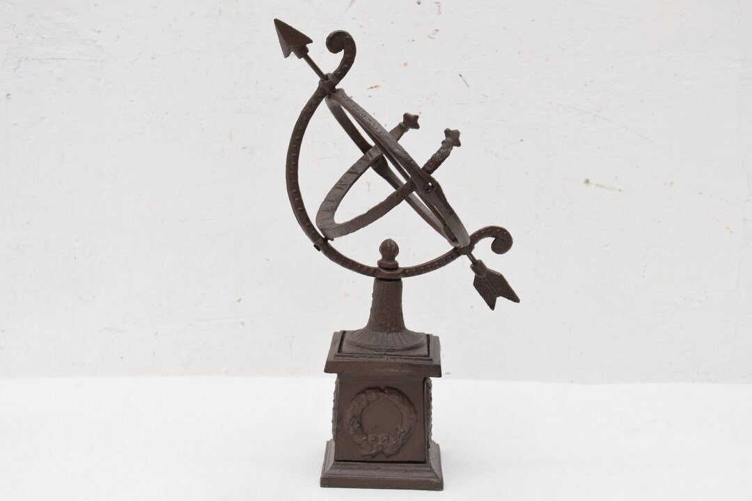 Cast Iron Sundial Garden Decor Statue Outdoor Sign Garden Sundial ...