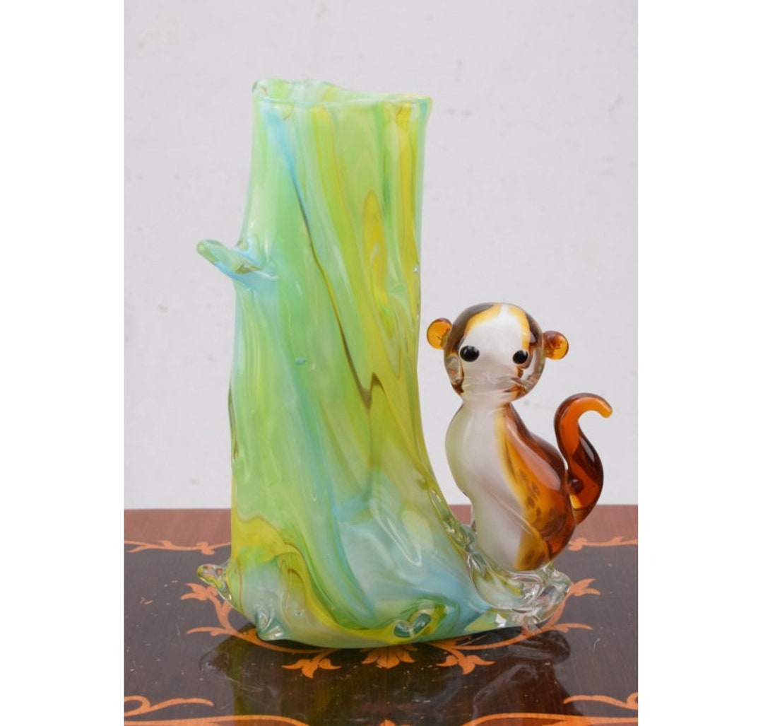 Funny Vase Murano Glass - Green Flower Vase Murano Style - Monkey ...