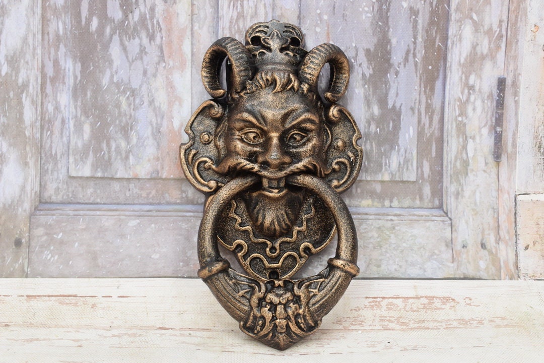 Cast Iron Monster Door Knocker - Devil Door Knocker - Halloween Decor ...
