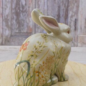 Porcelain Statue Painted Rabbit - Porcelain Sculpture Rabbit - Flowers ...