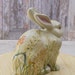 Porcelain Statue Painted Rabbit Porcelain Sculpture Rabbit Flowers ...