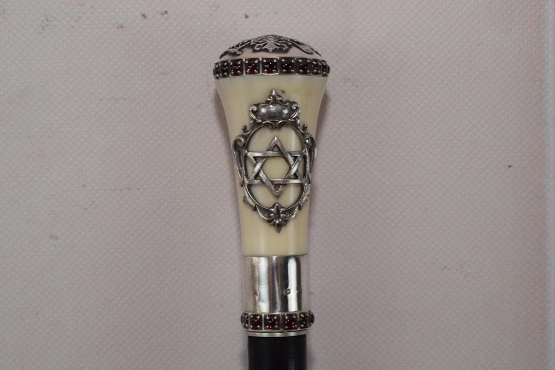 Jewish Silver Walking Stick Silver Cane 2 Tsar Eagles Silver Sterling ...