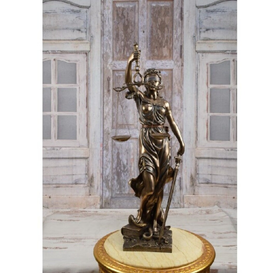 Large 29 Inches Lady Justice Sculpture Bronze - Figurine Art Work ...