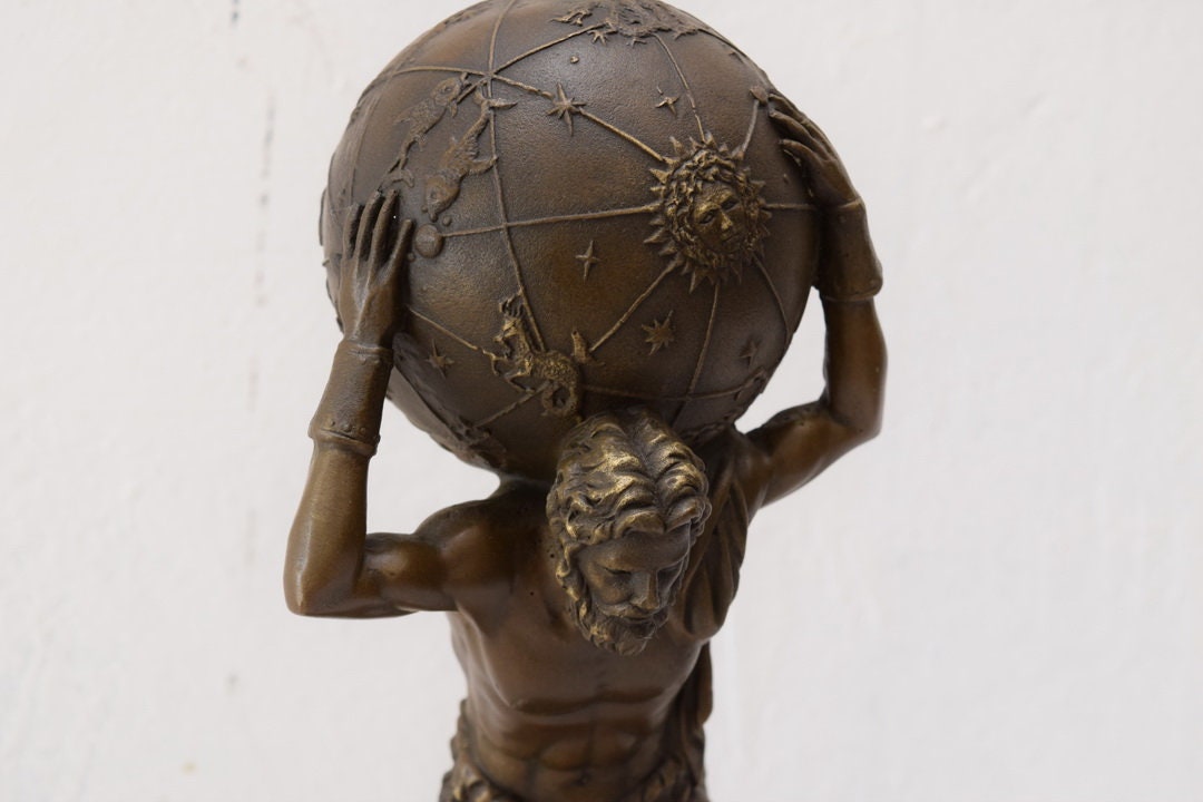 Mythological Ancient Pharinesis Atlas Figurine Bronze Sculpture on ...