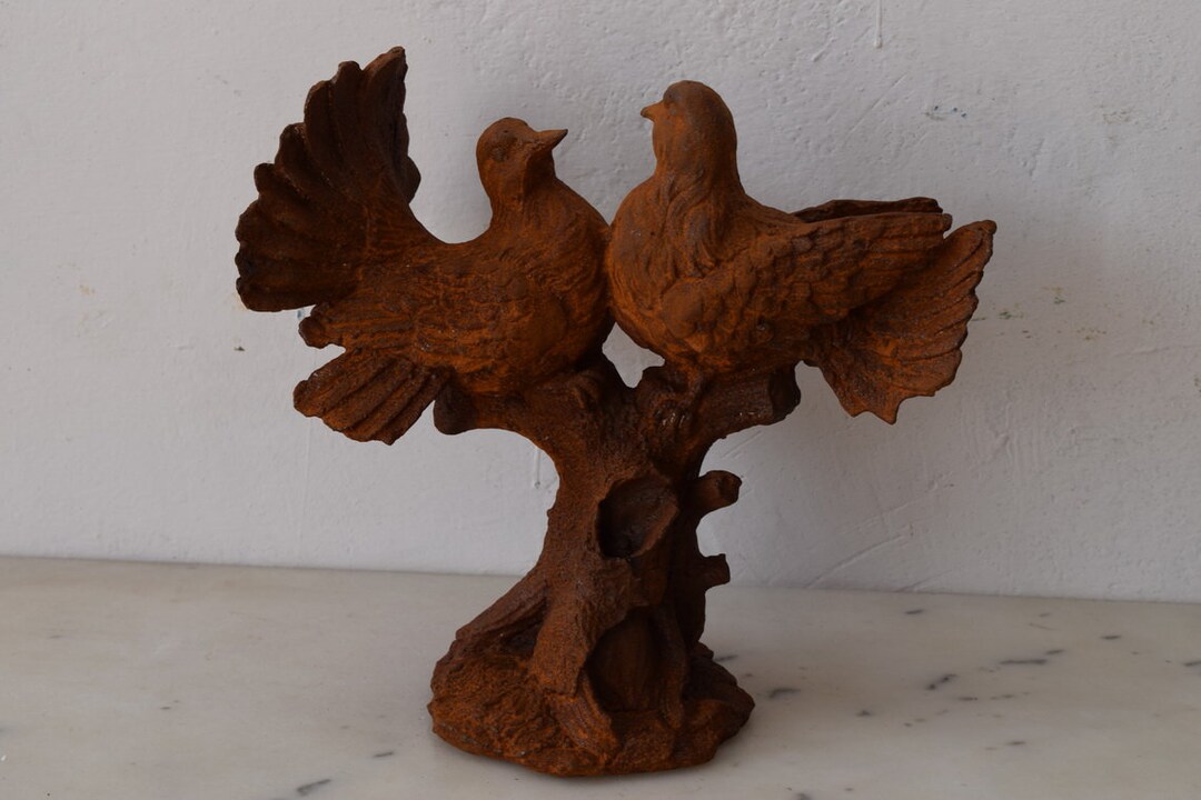 Wedding Cast Iron Love Pigeon Pigeons Sculpture Figurine Figure Gift ...