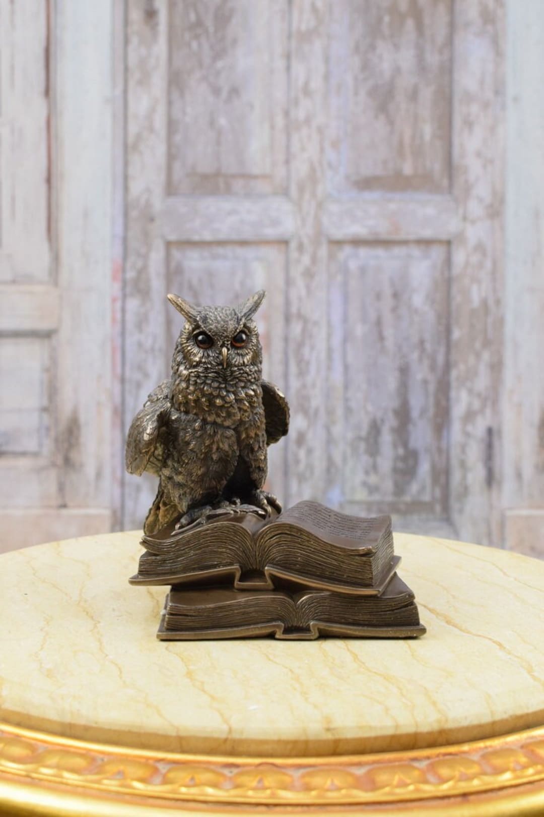 Owl on Books Statue - Owl Art Work - Symbol of Wisdom Figurine - Gift ...