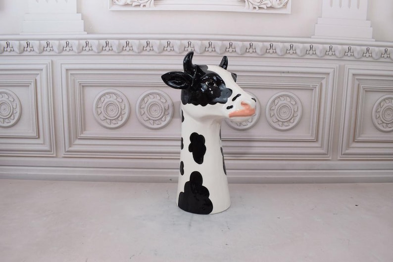 Funny Porcelain Cow Vase: Black and White Home Decor - Etsy