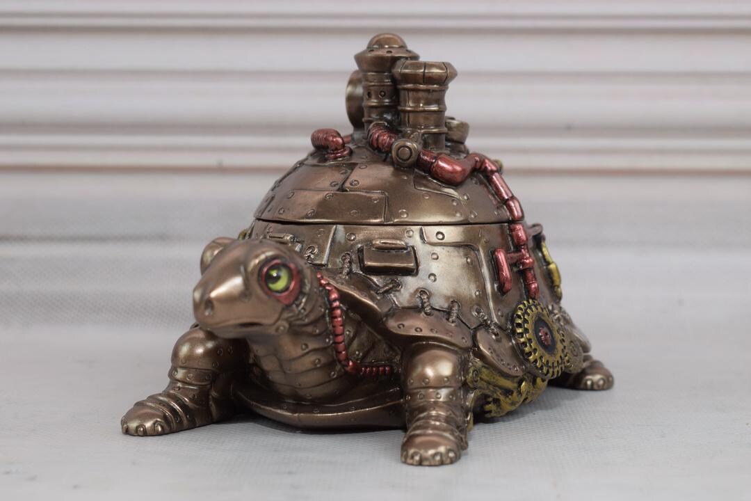 Steampunk Turtle Casket: Bronze Metal Figurine, Home Decor - Etsy