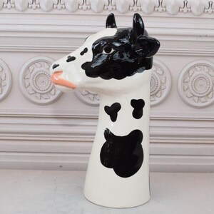 Funny Flower Vase Porcelain - Cow Vase - Cow Statue - Black and White ...