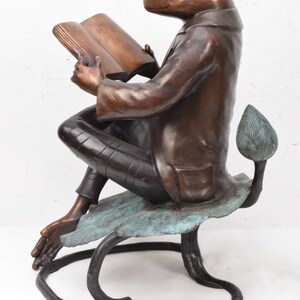 Bronze Statue Frog Reading Book - Amazing Garden Statue - Funny Bronze ...