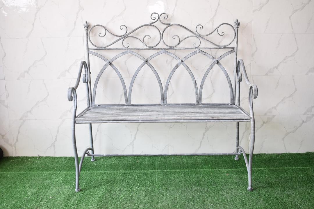 Rustic Metal Garden Bench: Vintage Style Iron Patio Furniture - Etsy