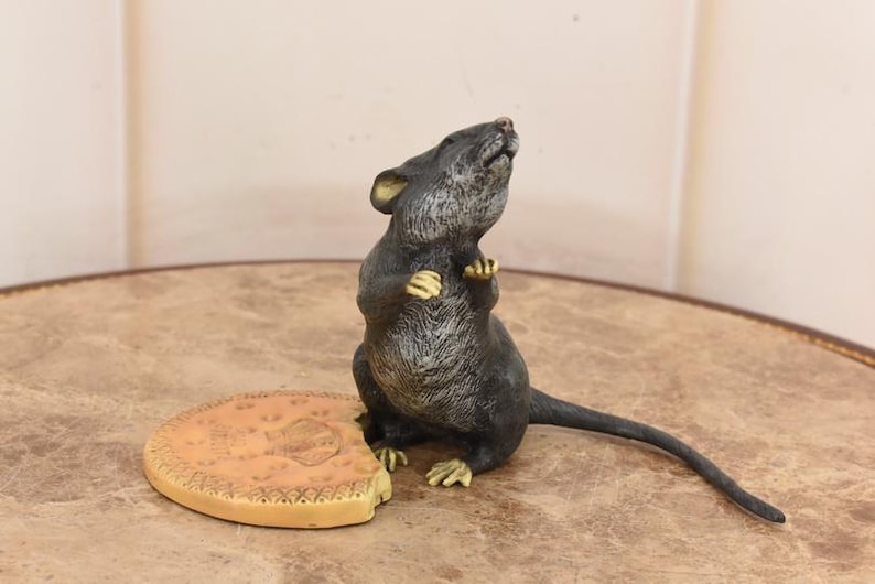 Vintage Bronze Mouse Sculpture: Biscuit Eater Figurine Vienna Bronze ...