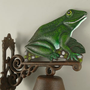 Cast Iron Bell Frog Frogs Outdoor Gift Style Colorful Handmade - Etsy
