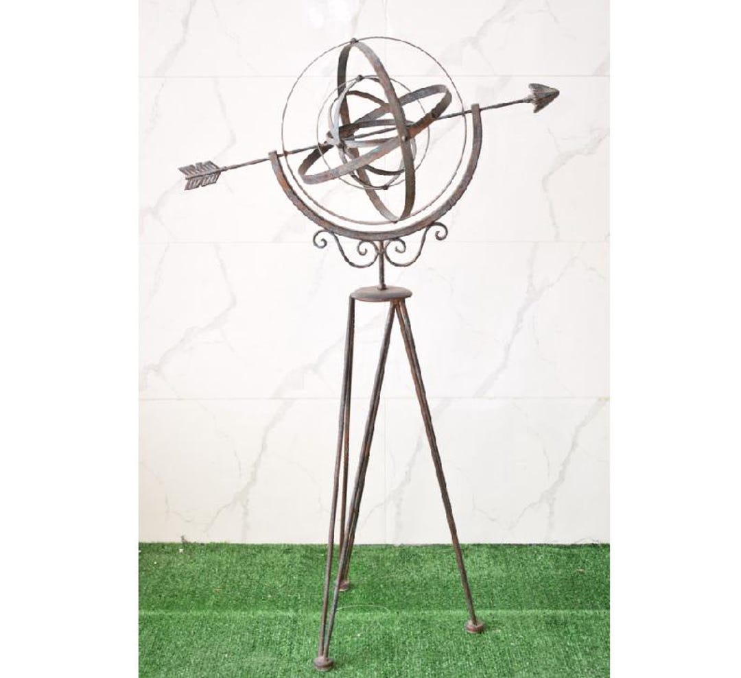 Large 100 Cm Iron Sundial - Garden Decor Statue - Outdoor Sign - Garden ...