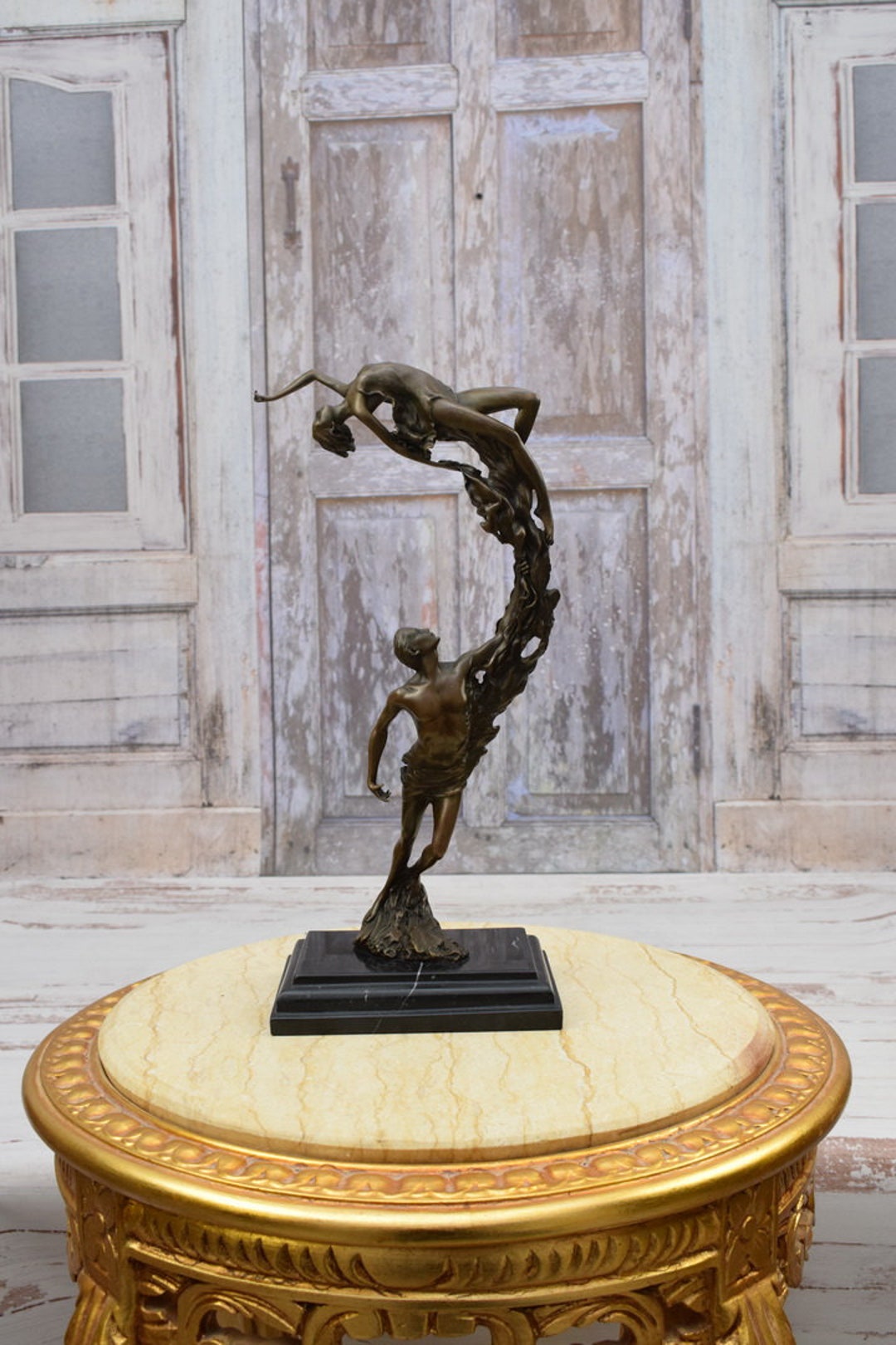 Art Deco Bronze Acrobats Statue on Marble Base - Etsy